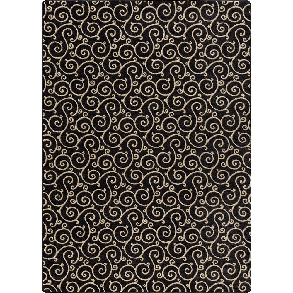Lyrical Velvet Black Imagine Figurative Collection Area Rug | Made in ...